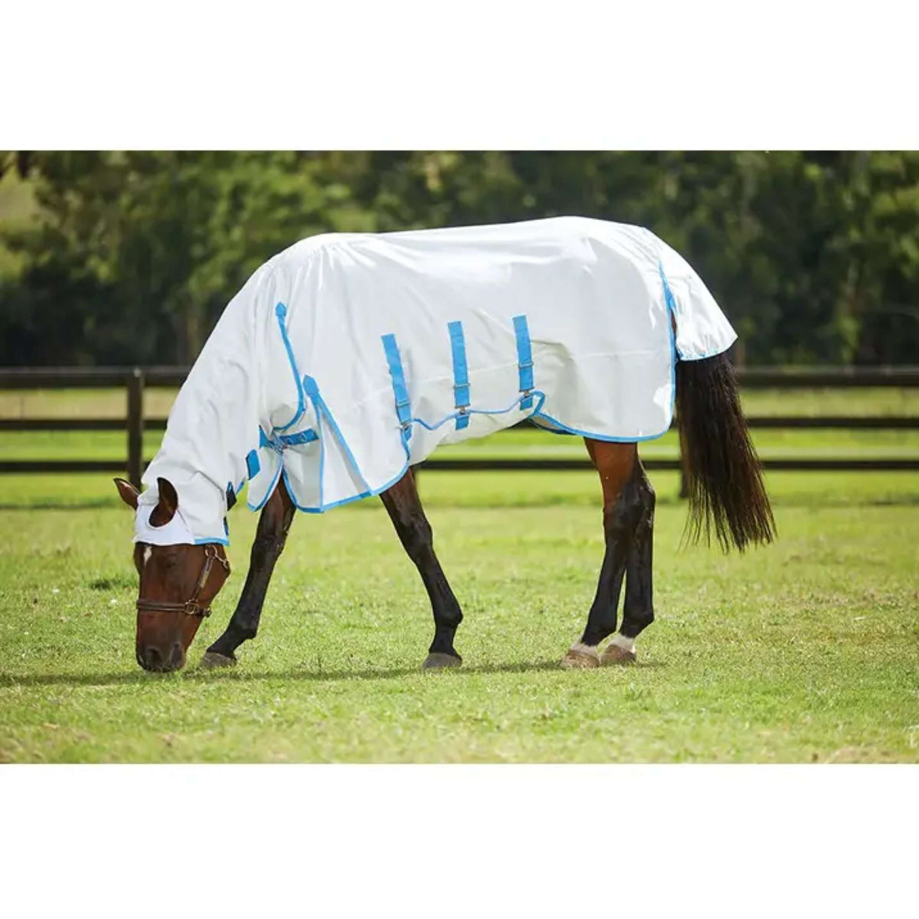 Weatherbeeta Eczeemdeken Sweet Itch Combo Neck Wit/Blauw | Agradi.nl